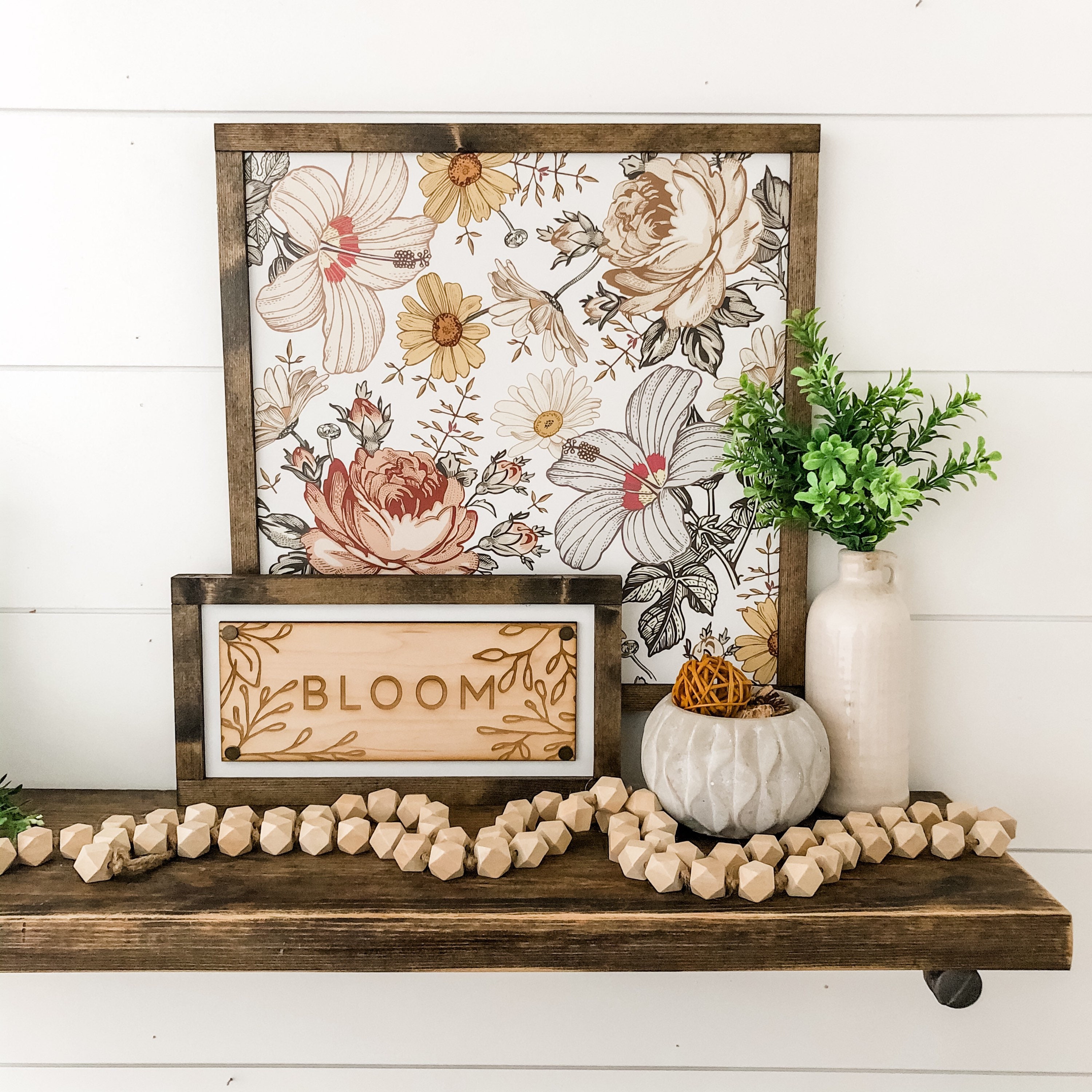 Spring Wood Sign Farmhouse Spring Sign Vintage Floral - Etsy