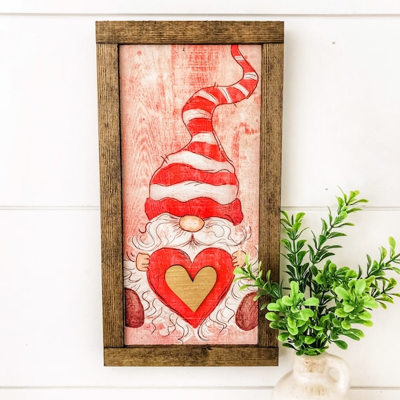Valentine Decor Sign Gnome Sign Valentines Day Decor Gnome | Etsy