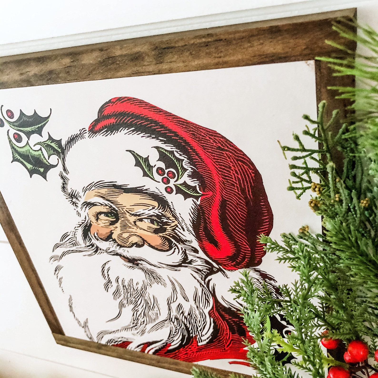 Christmas Sign Christmas Wooden Sign Santa Face Santa Claus - Etsy