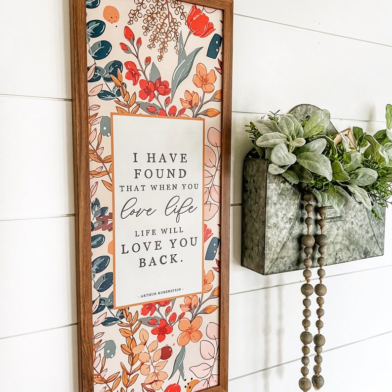 Love Life Inspirational Quote Wood Sign, Farmhouse Wood Sign, Modern ...