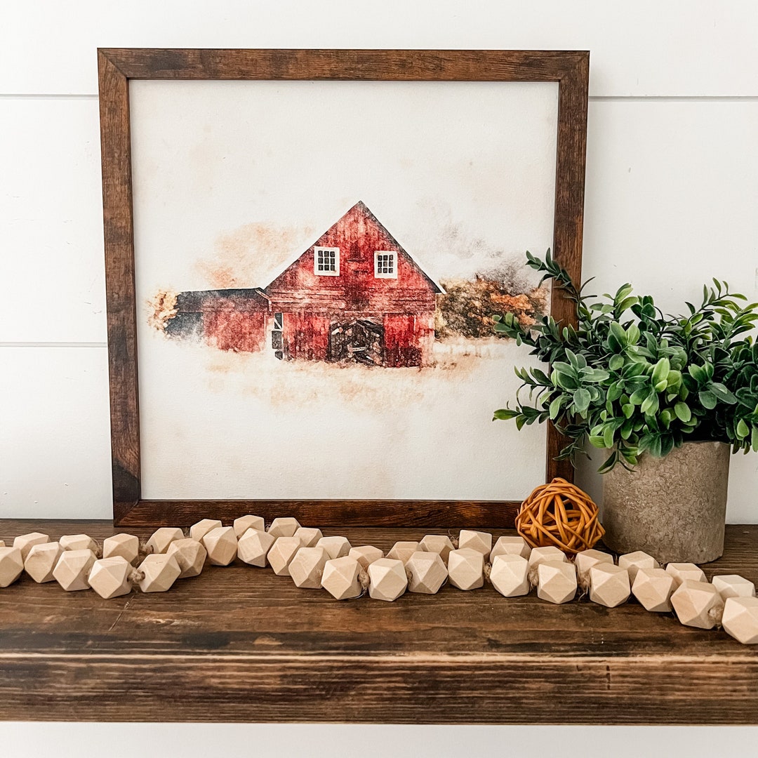 Red Barn Farmhouse Wood Sign, Fall Home Decor, Signs for Fall, Rustic ...