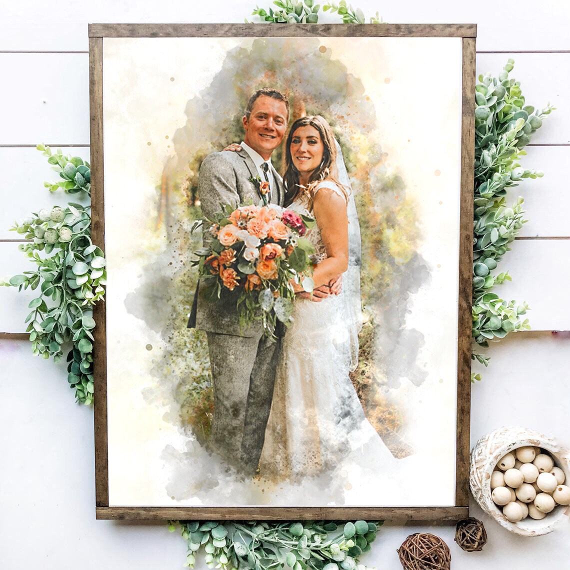 Watercolor Wedding Portrait, Custom Watercolor Sign, Wedding Gift Ideas ...