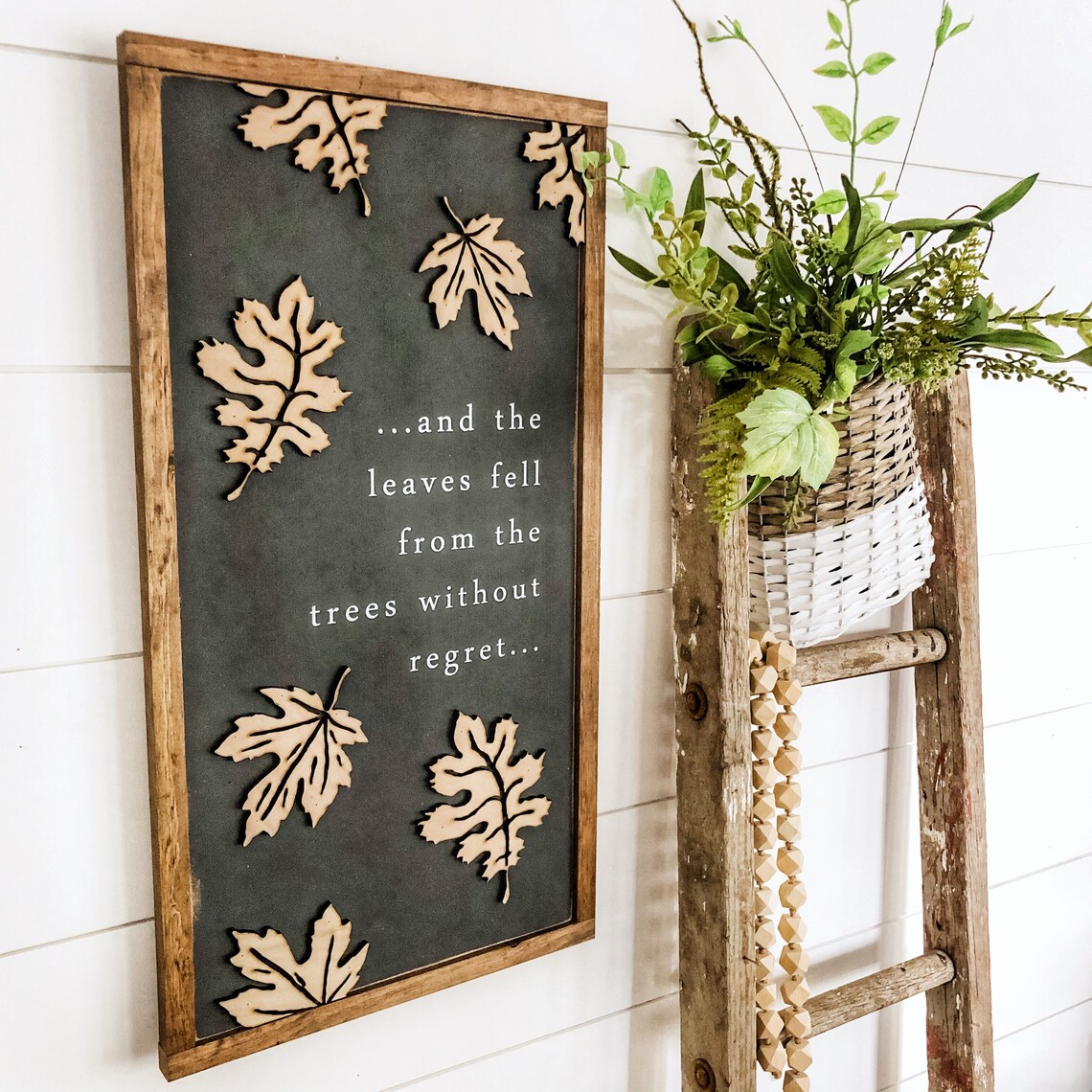 Fall Wood Sign Fall Leaves Fall Home Decor Lasercut Wood - Etsy