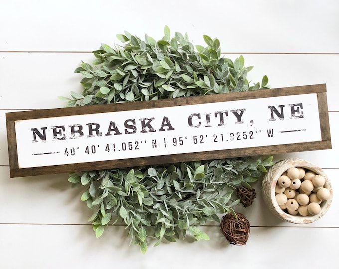 Coordinate Sign Farmhouse Sign Farmhouse Decor Housewarming - Etsy