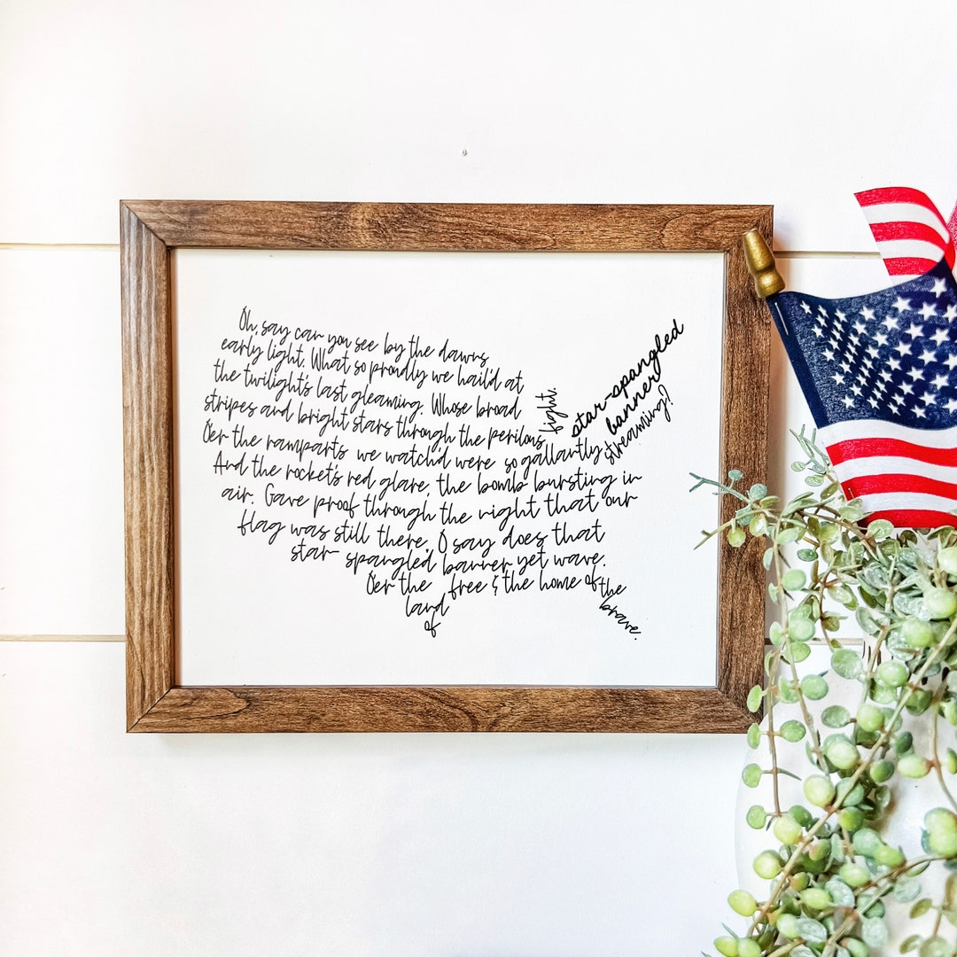 US Star Spangled Banner Wood Sign, 4th of July Wall Art, United States ...