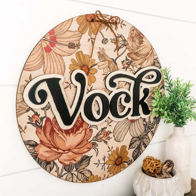 Spring Round Sign Personalized Wood Sign Round Wood Sign | Etsy