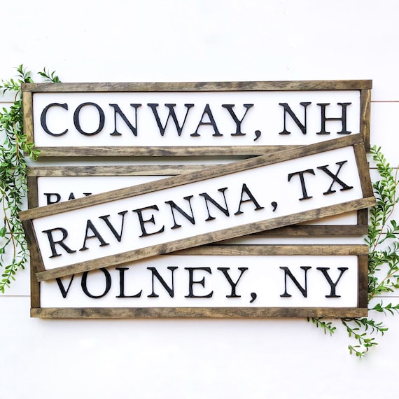 Custom Wood Sign Custom City Name Sign City Name Sign - Etsy