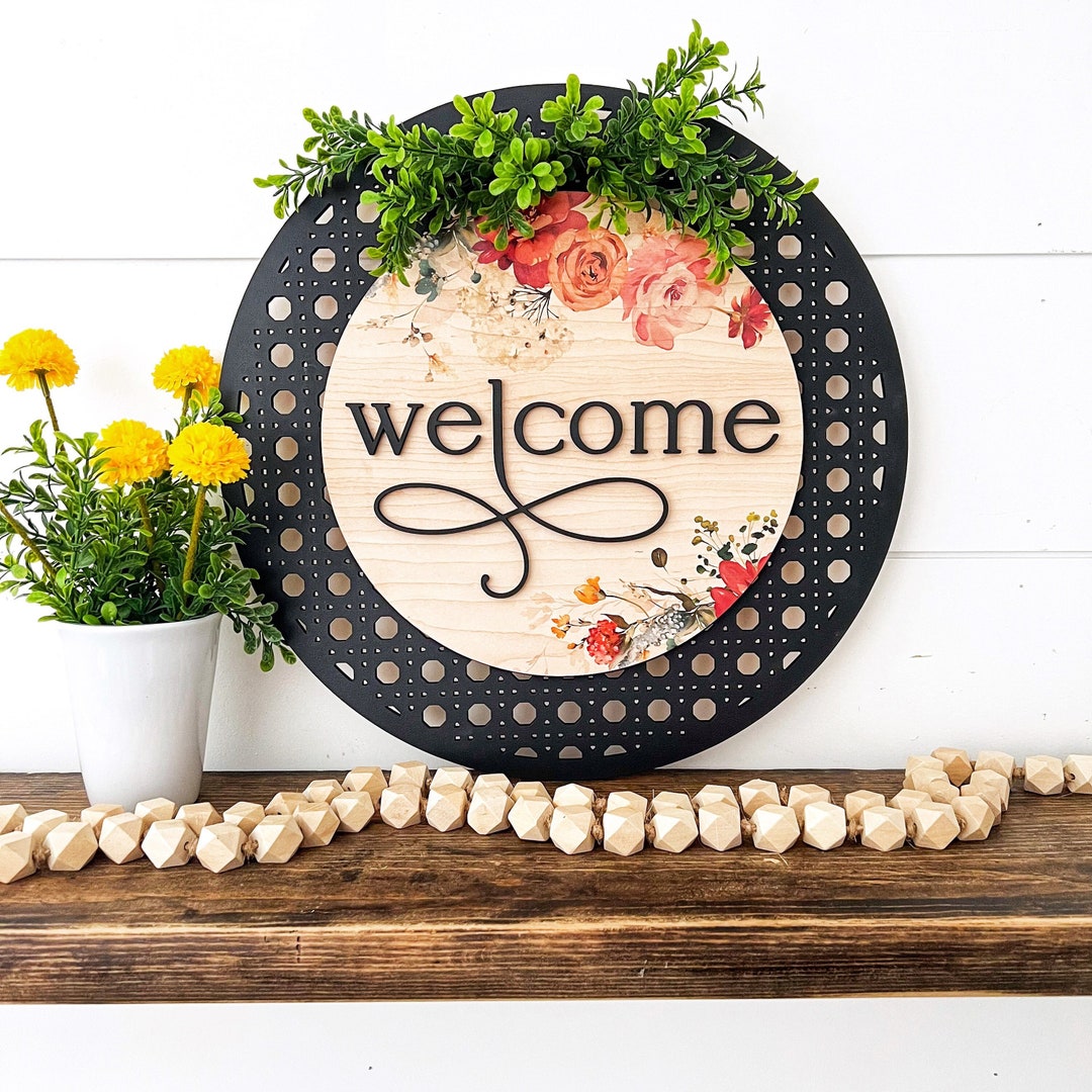 Interchangeable Round Sign, Personalized Wood Sign, Round Wood Sign ...