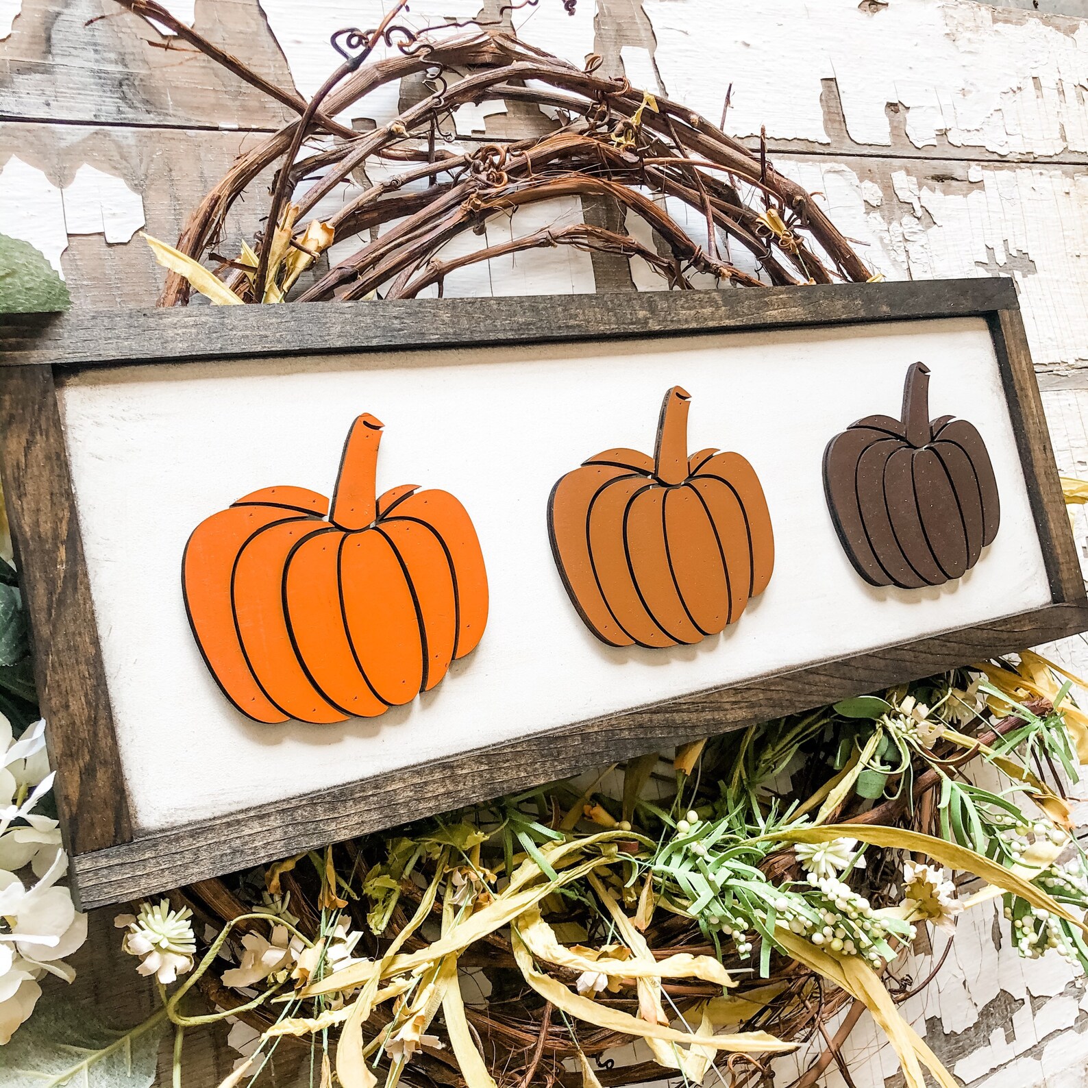 Fall Wood Sign, Fall Pumpkin Sign, Fall Home Decor, Pumpkin Sign, Front ...