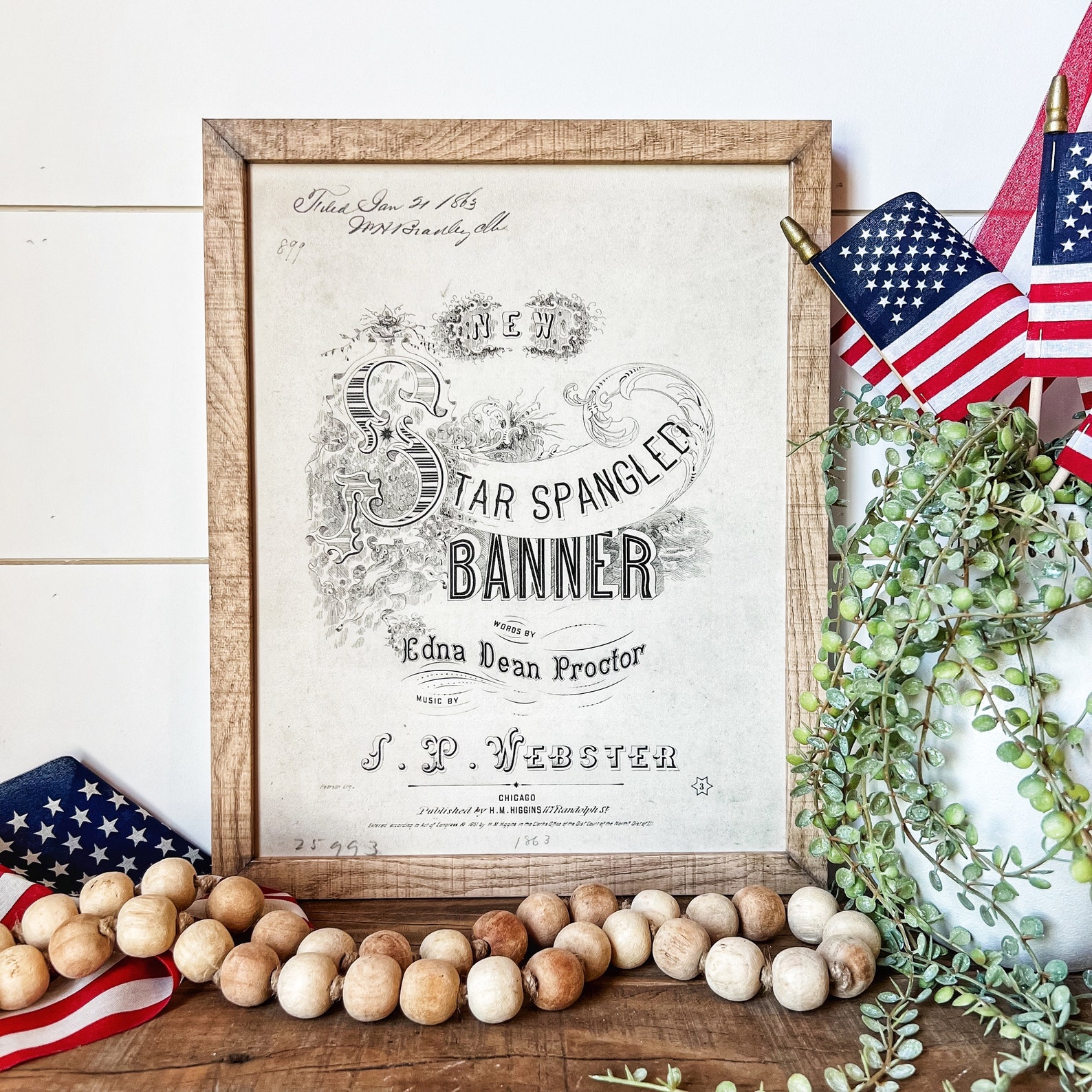 Star Spangled Banner Wood Sign, 4th of July Wall Art, American Flag Art ...