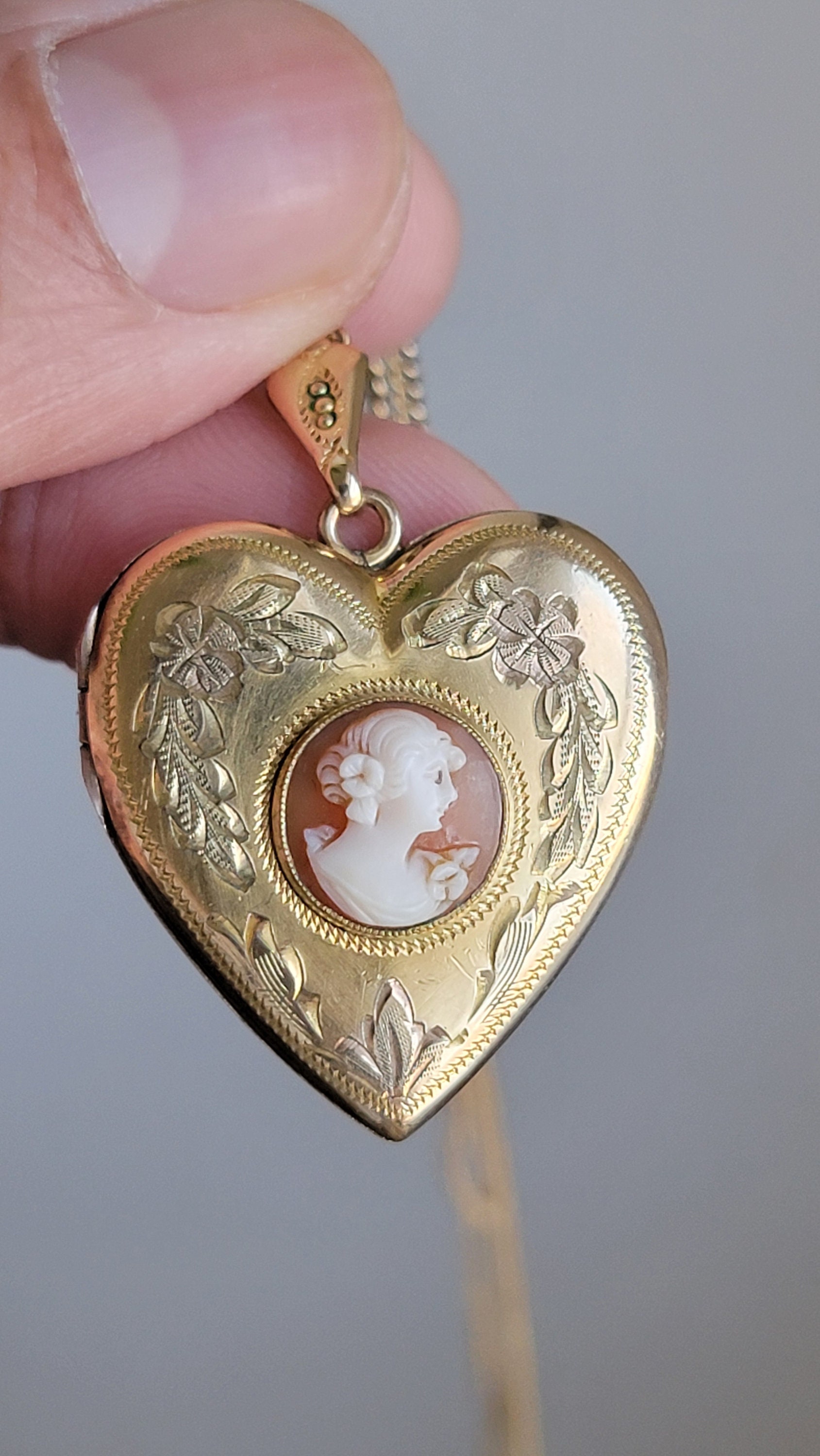 Cameo Heart Locket Gold Filled - Etsy