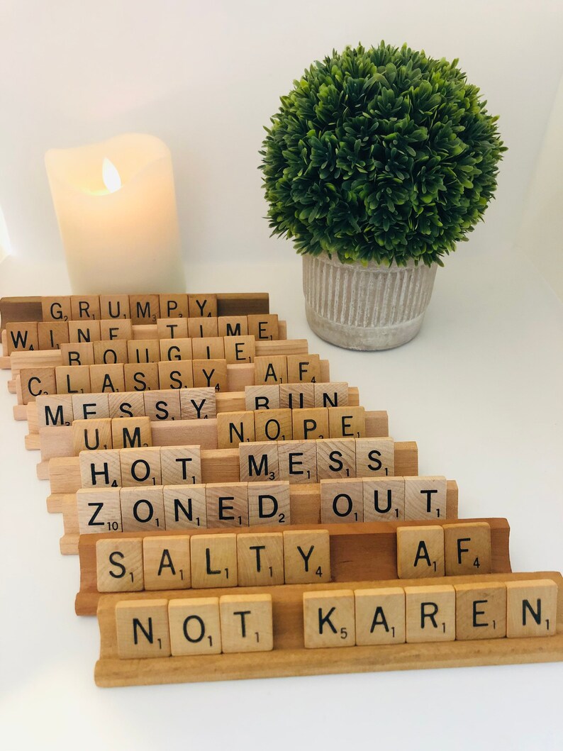 Scrabble Letter Tray Messages, Scrabble Letter Decor, Scrabble Gift ...