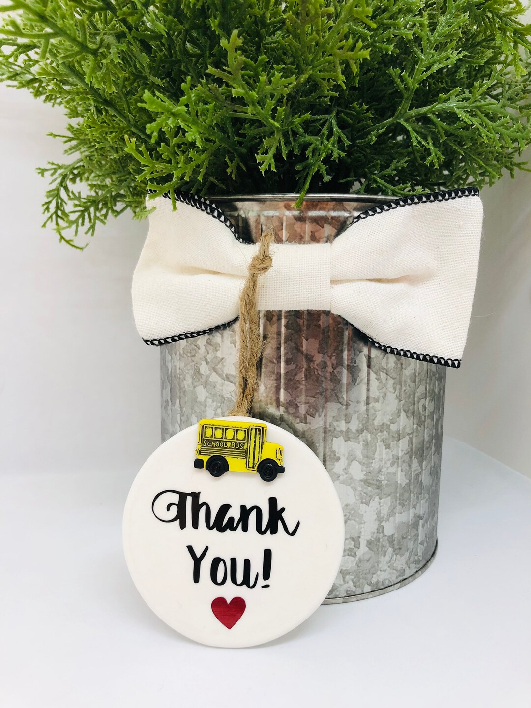 Ornament for School Bus Driver With School Bus Button Charm and Red ...