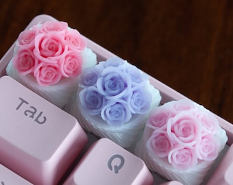 Rose Keycap Flower Keycap Custom Key Cap Mechanical Cherry MX Keyboard ...