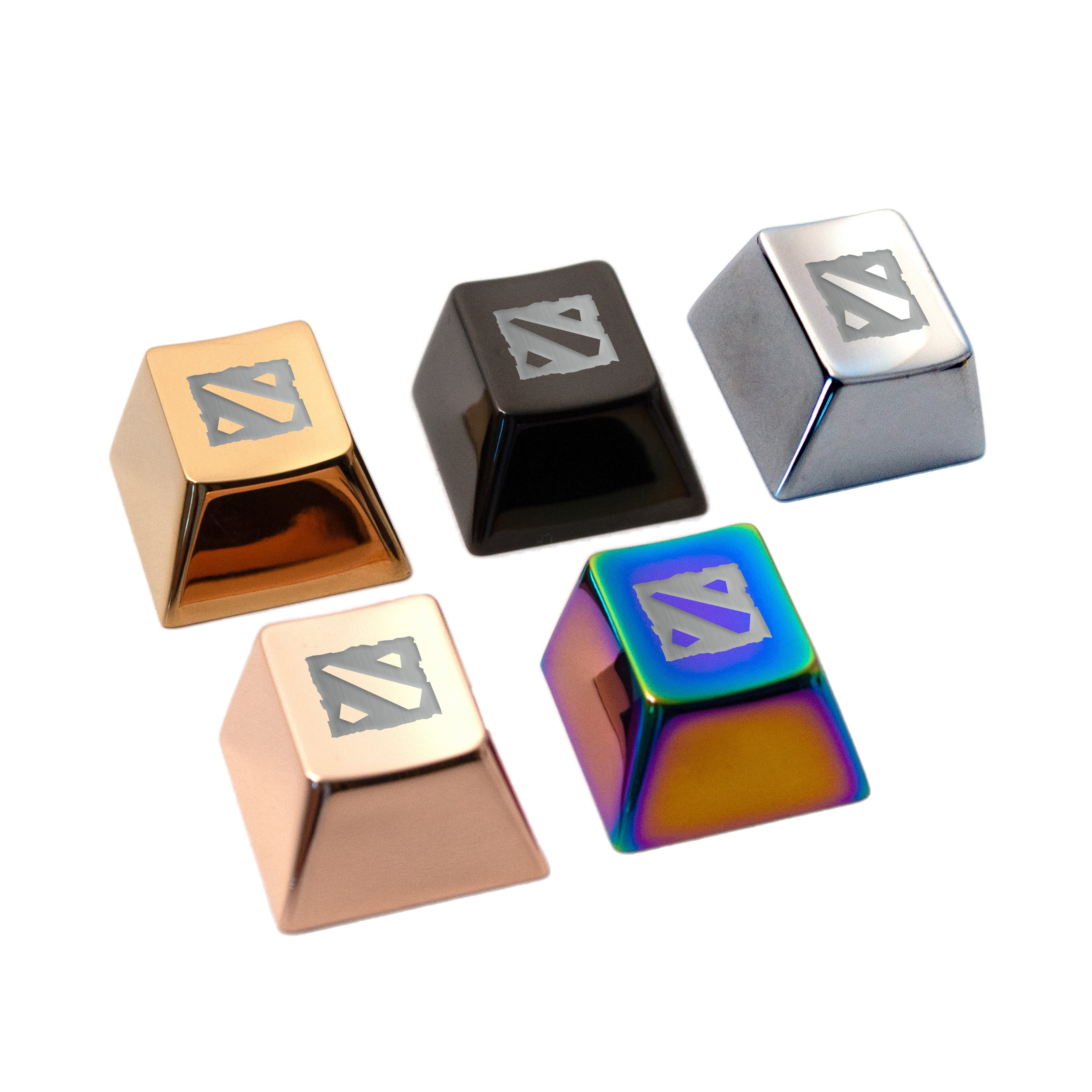 Dota 2 Engraved Solid Steel Artisan Gold Silver Metal Keycap Cherry MX ...