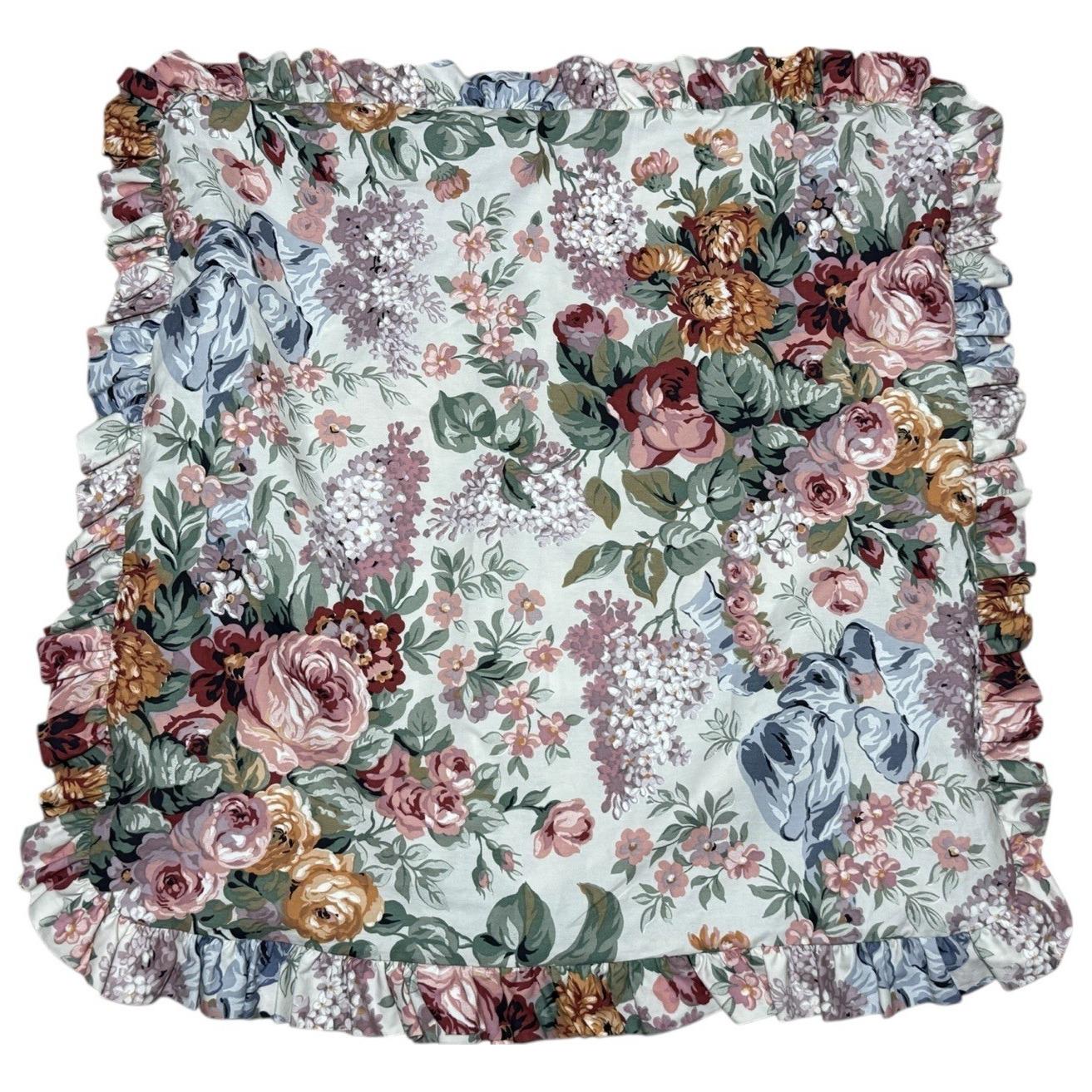 Ralph Lauren Allison Sham Set EURO Floral Ruffle Pair Roses 2 ...