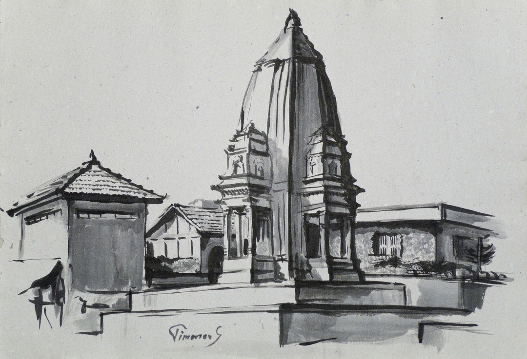 Nepal. Temples Complex. Bhaktapur, Original Landscape Painting,art Gift ...