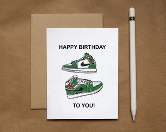 Sneaker Birthday Card | Etsy