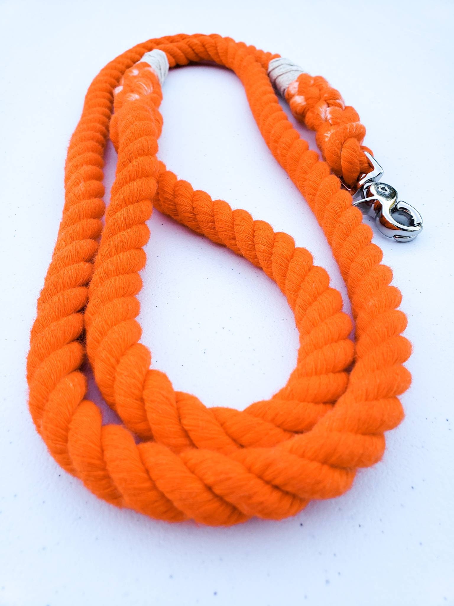 Rope leash Oban Orange cotton rope leash nautical | Etsy