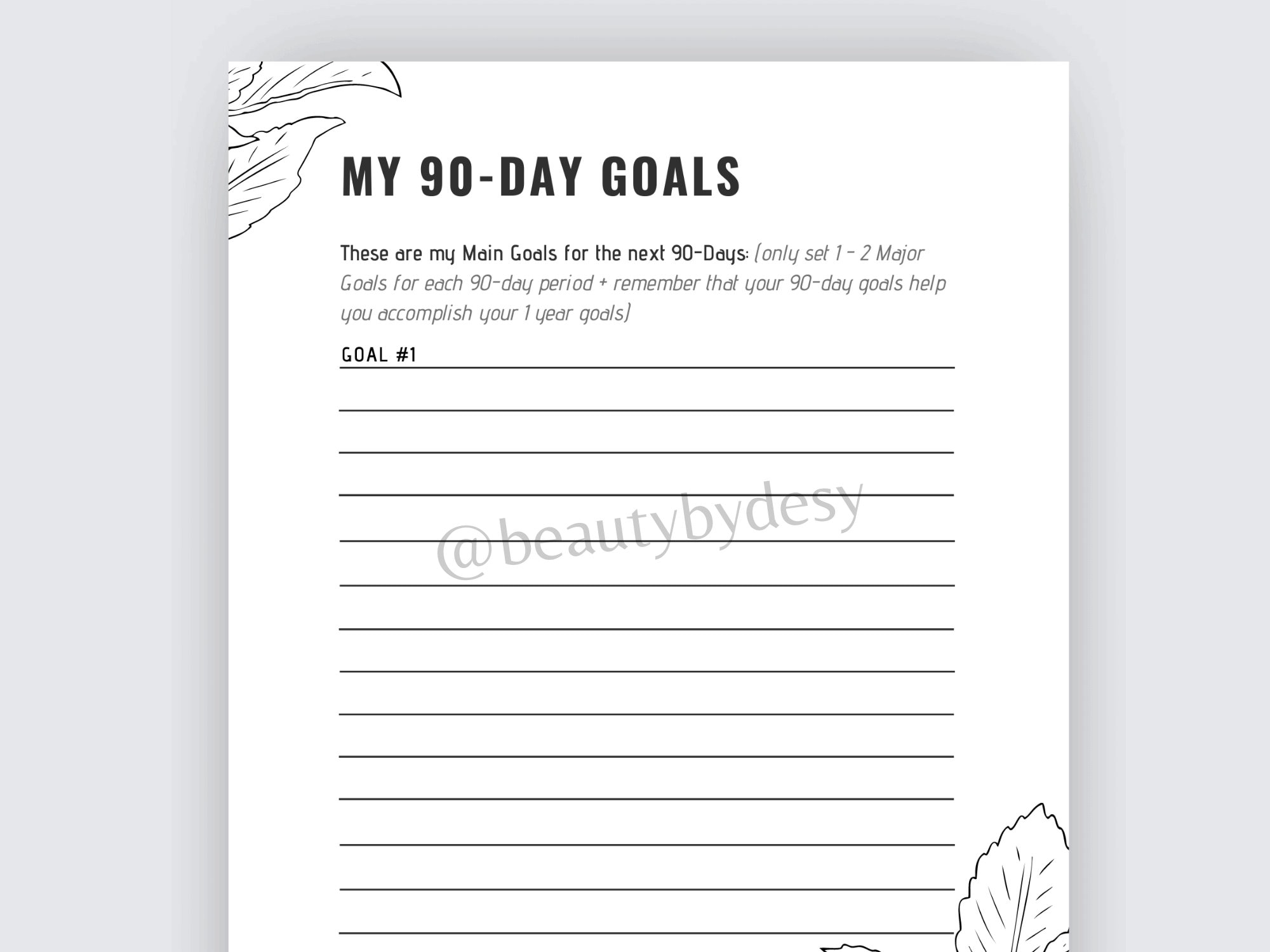 90 Day Goal Setting Printable Planner | Achieve Your Dreams in 3 Months ...