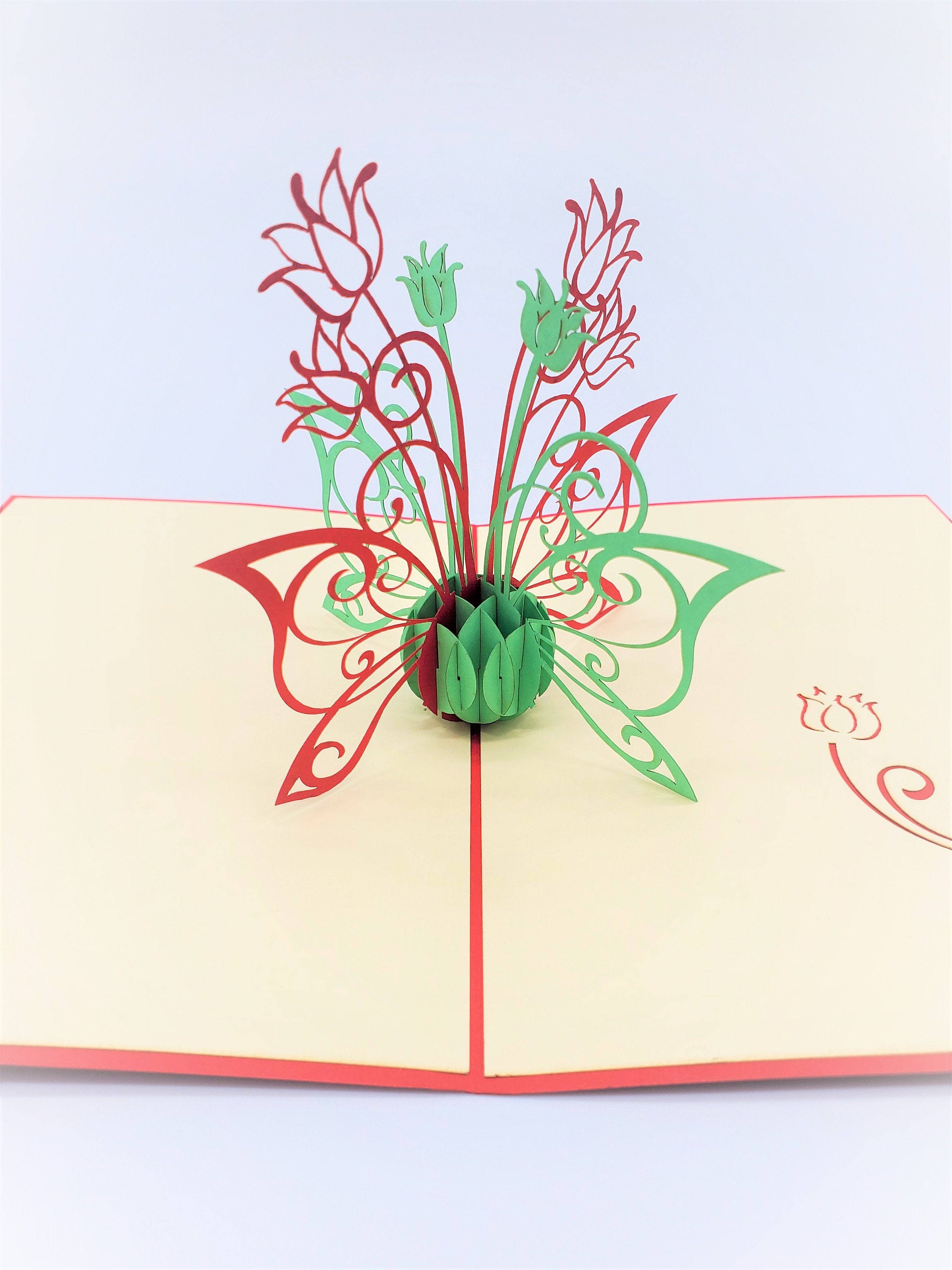 Flower Pop up Card - Thank You Card - Happy Mother Day Card - Birthday ...