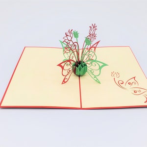 Flower Pop up Card - Thank You Card - Happy Mother Day Card - Birthday ...