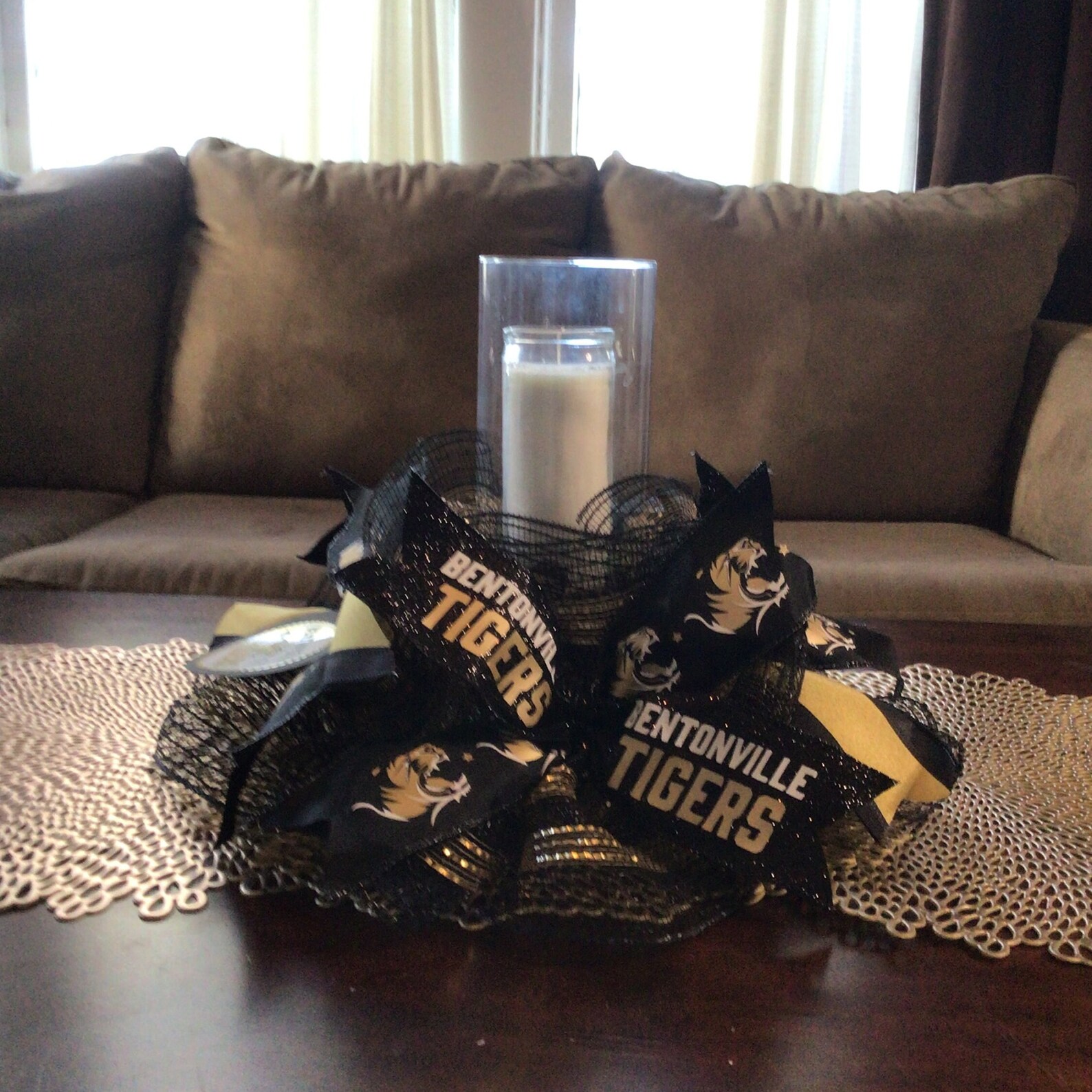 Customized Football Centerpiece Candle Surround Customized - Etsy