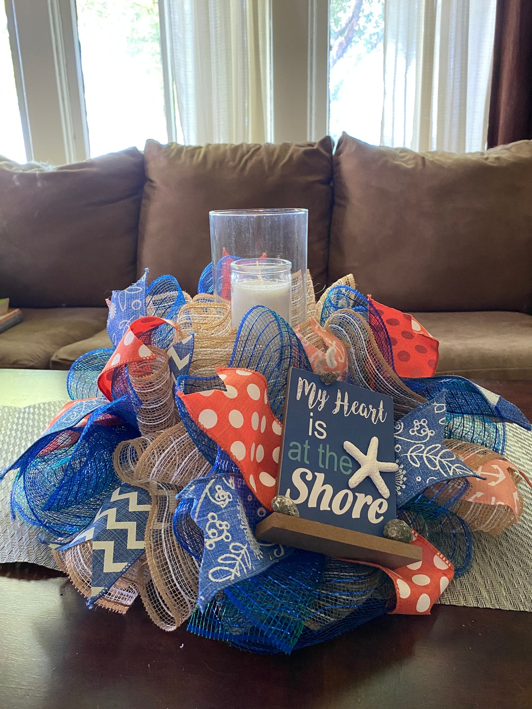 Seaside Candle Holders,seaside Centerpieces,summer Candle Surround ...