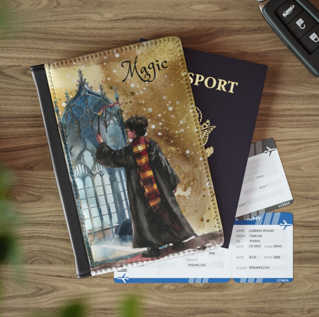 Wizard School Boy Passport & Doc Holder Travel Accessory Ticket Credit ...