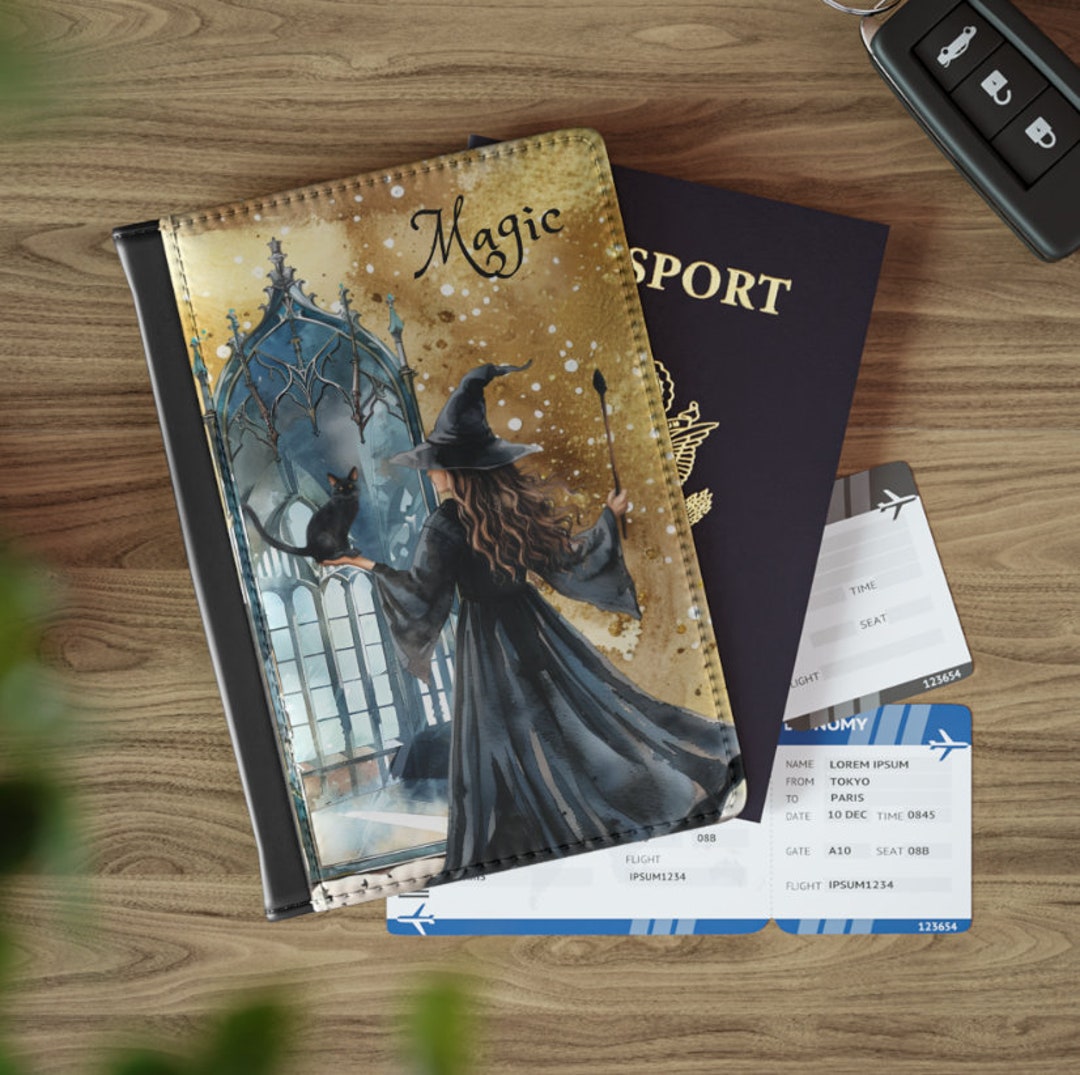 Wizard School Girl Passport & Doc Holder Travel Accessory Ticket Credit ...