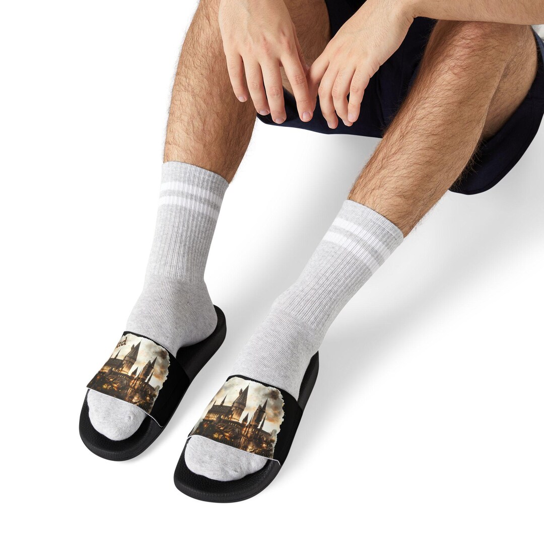 Men's Wizard School Castle Sandals Slip-ons for Summer Beach Vacation ...