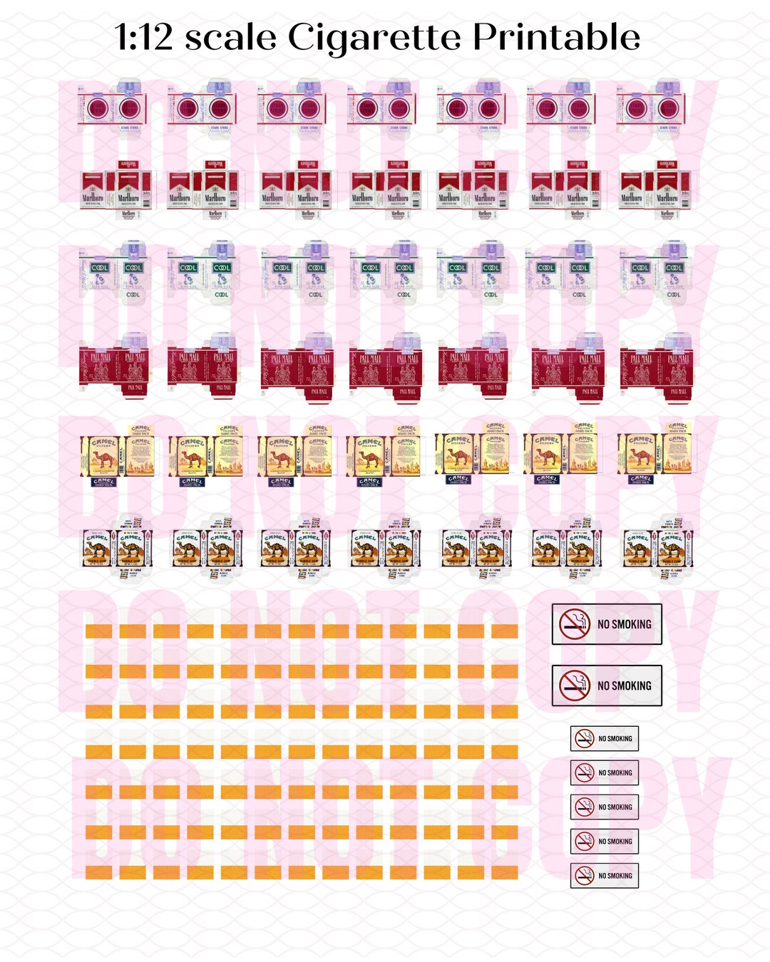 1:12 Scale Vintage Cigarette Boxes Ands Cigarette Paper, Ads, Signs and ...