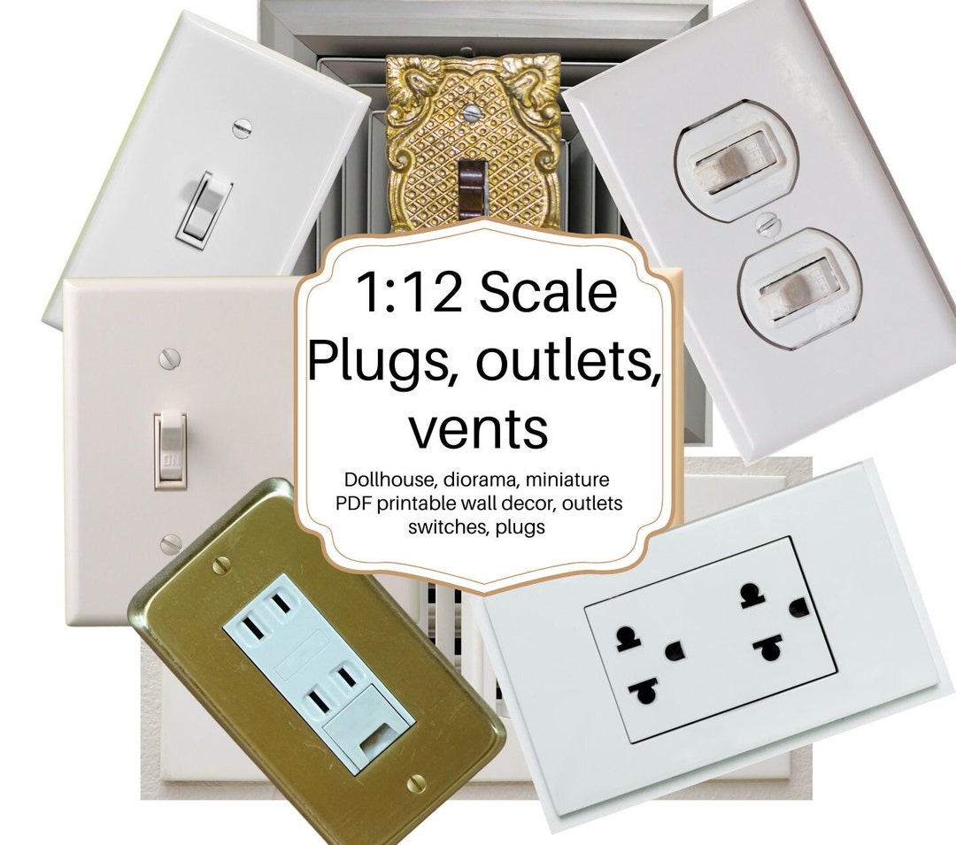 1:12 Inkjet PRINTABLE , Scale Vents, Outlets, Light Switches (US and UK ...