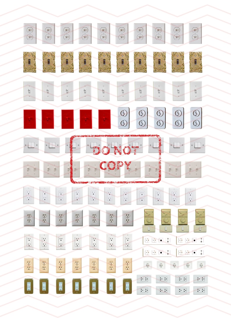 1:12 Inkjet PRINTABLE , Scale Vents, Outlets, Light Switches (US and UK ...