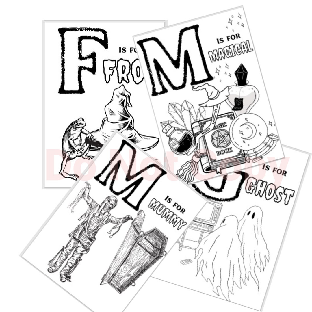 Halloween A-Z Printable Coloring Pages, Fun Halloween Printable for ...