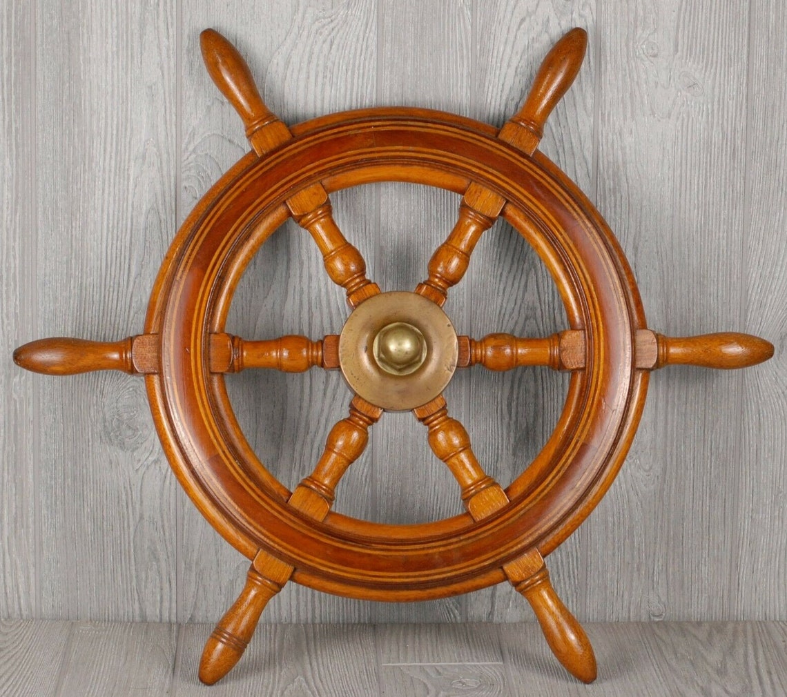 Antique salvaged Helm Wheel Ship wheel 24 Mahogany Helms | Etsy