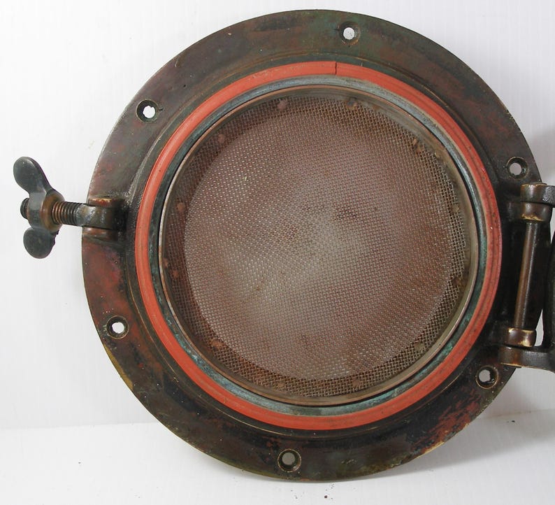 Vintage Bronze Porthole From Boat Built in 1928 , 6" Window, Nautical ...