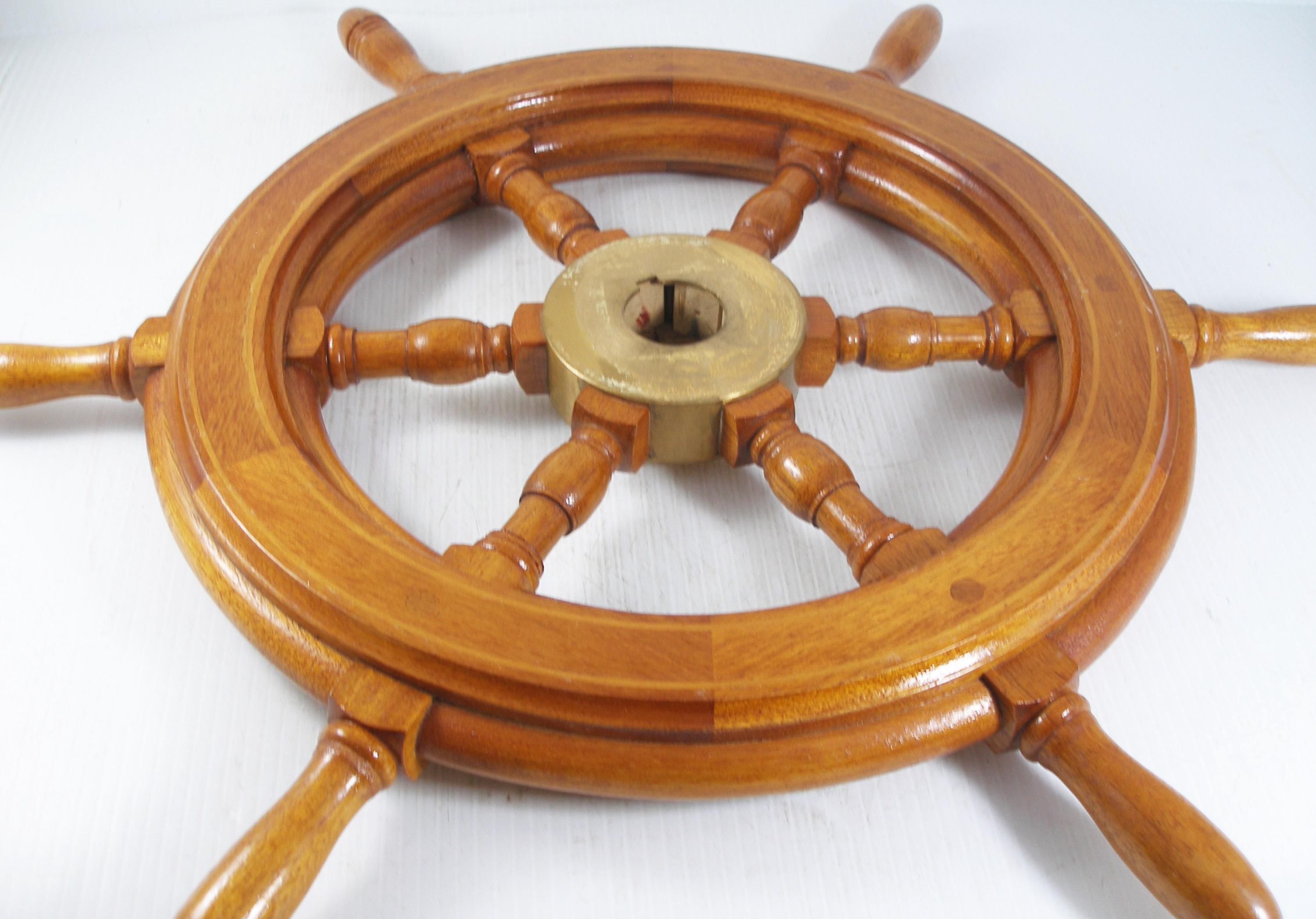 New 24"teak Ship Wheel, Was a Display Wheel at a Marina in Port St ...