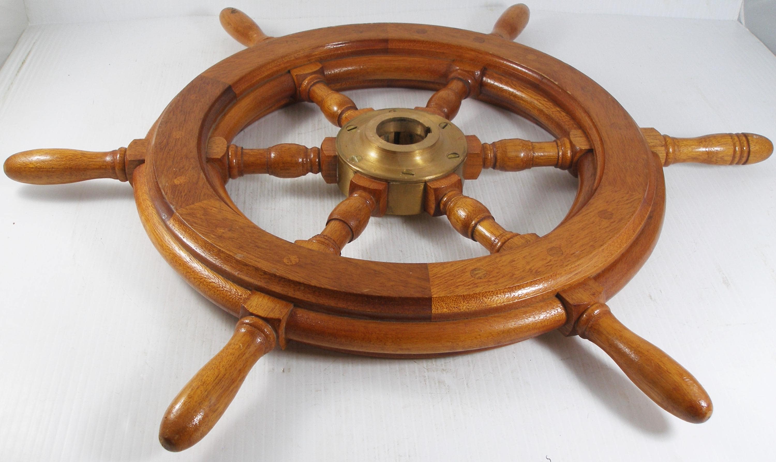 New 24"teak Ship Wheel, Was a Display Wheel at a Marina in Port St ...