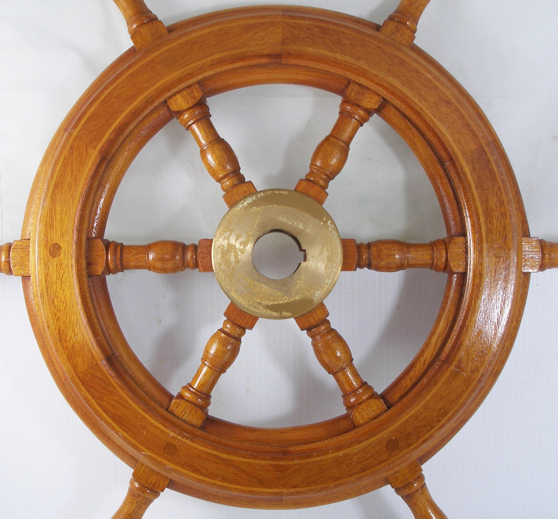 New 24"teak Ship Wheel, Was a Display Wheel at a Marina in Port St ...