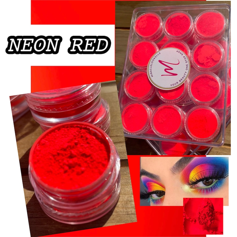 SUPER BRIGHT UV Glow Neon Red Eyeshadow Palette - Etsy