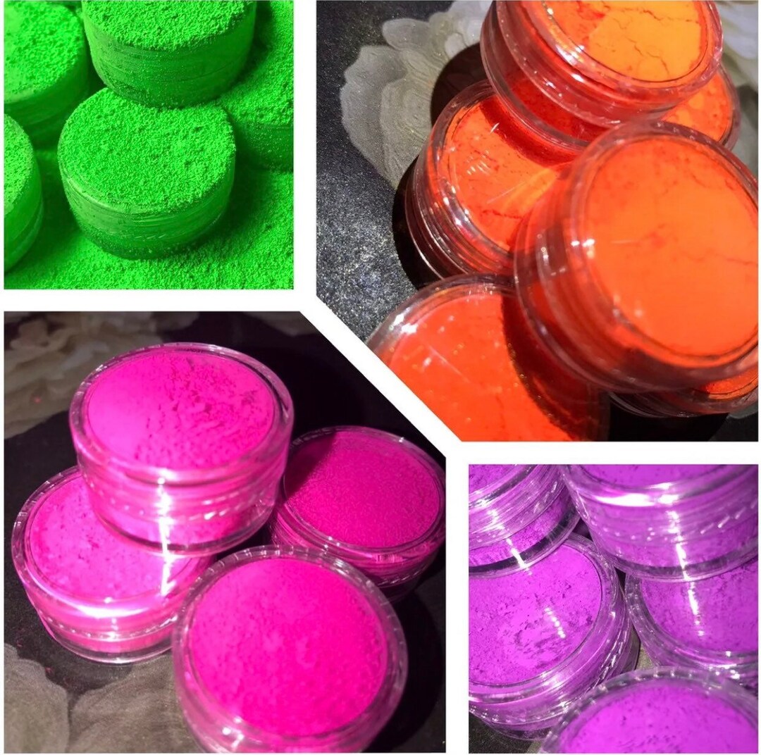 Neon Bright Matte Eyeshadow 4 Individual Pigments VEGAN Mica Cosmetic ...