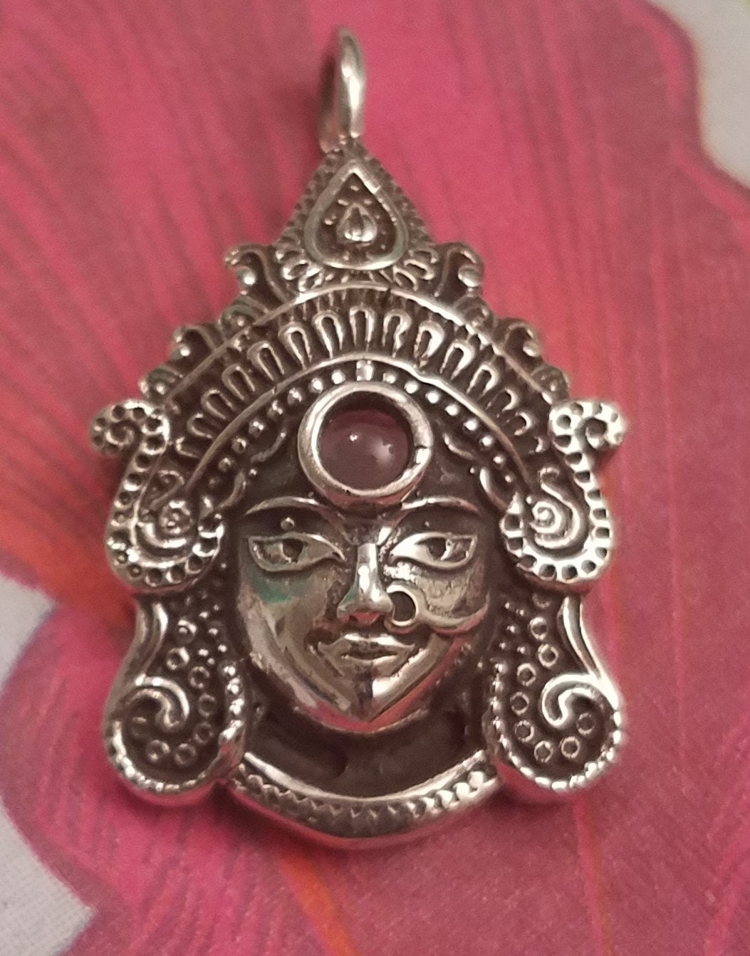 Goddess Durga Pendant With the Mantra Inside - Etsy