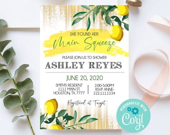 Editable Lemon Bridal Shower Invitation, Lemon Bridal Shower Theme ...