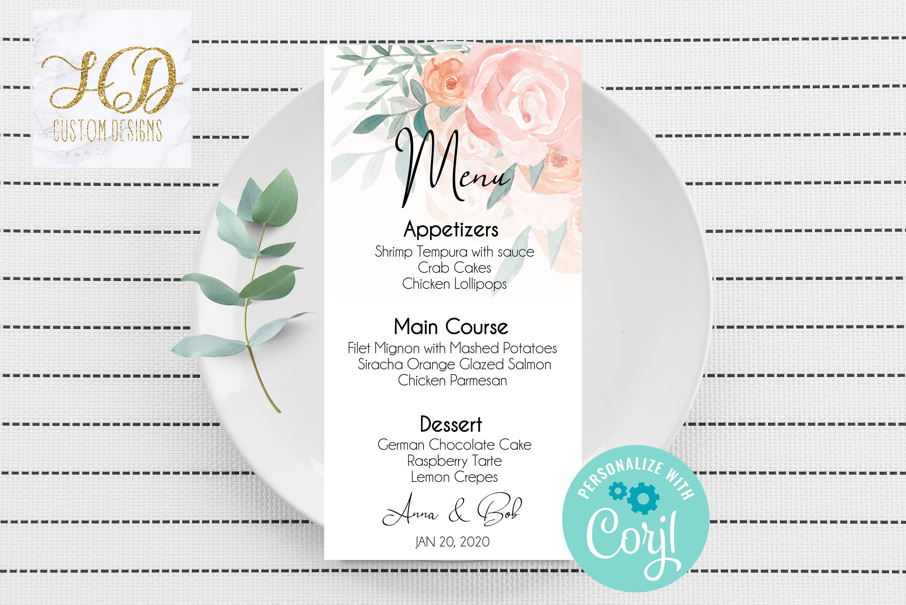 EDITABLE Menu Menu for Wedding Printable Menu Bridal Shower | Etsy