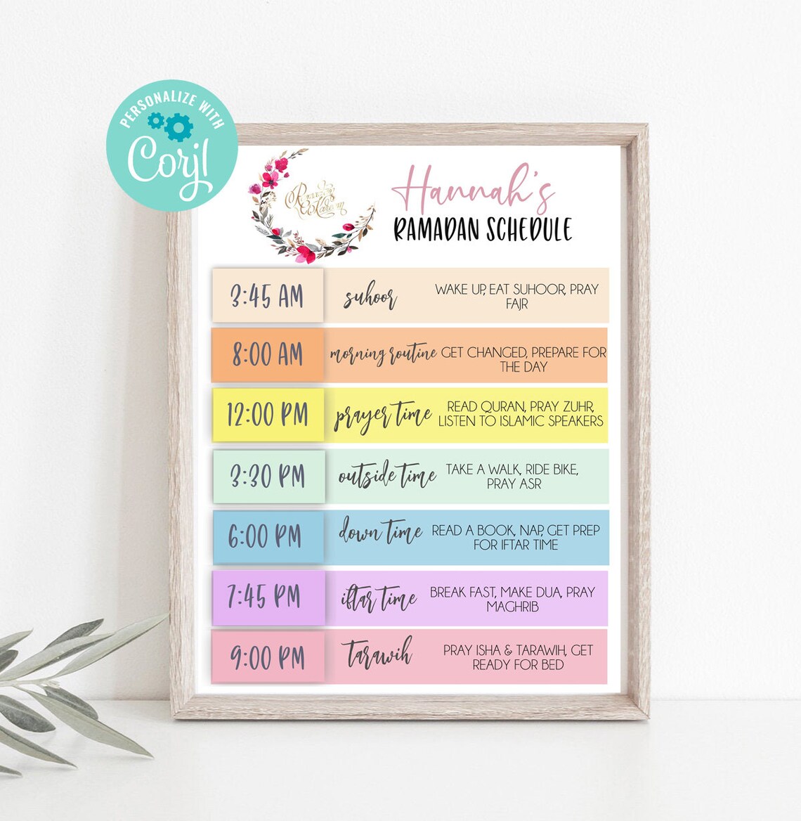 EDITABLE Ramadan Schedule Daily Planner for Kids Editable | Etsy