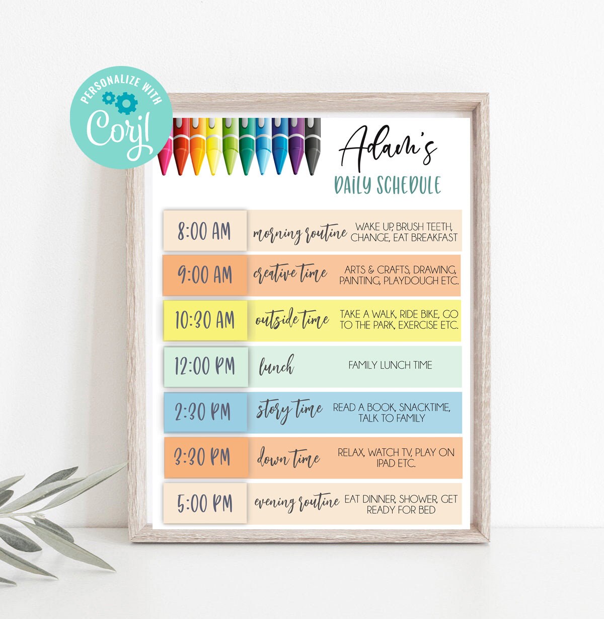 EDITABLE Home School Schedule Daily Planner for Kids - Etsy