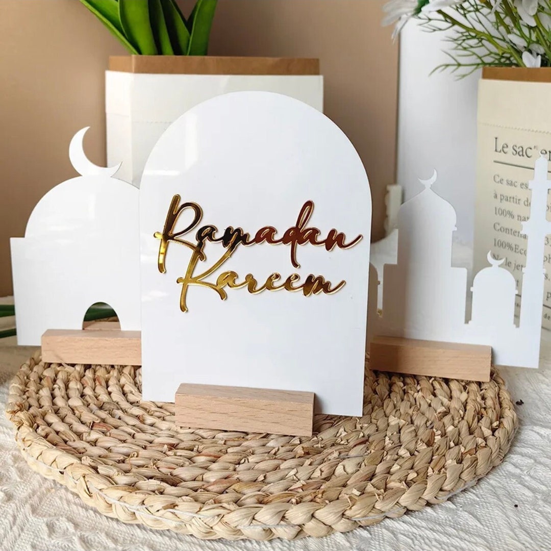 Acrylic Ramadan Sign, Ramadan Kareem Table Decor, Set of 3 Ramadan ...