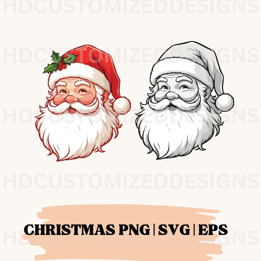Retro Santa Christmas PNG SVG Sublimation Design Gift, Vintage ...