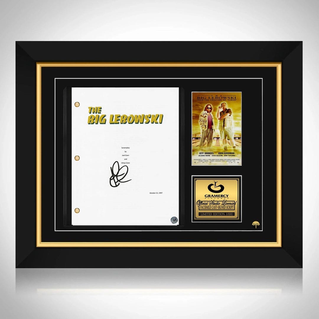 The Big Lebowski Script Limited Signature Edition Custom Frame - Etsy